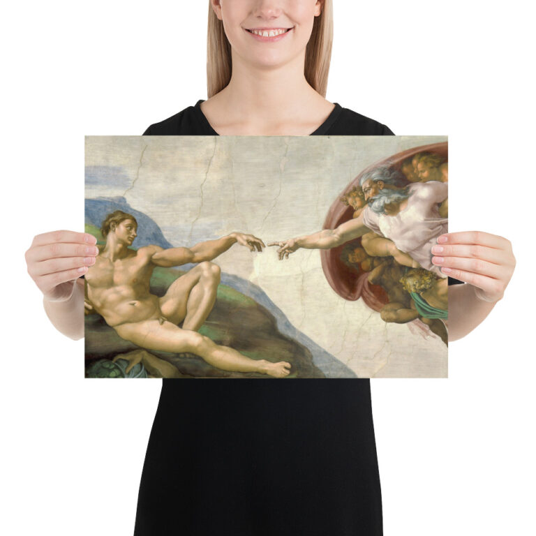 The Creation of Adam by Michelangelo Buonarotti- Poster – Western ...